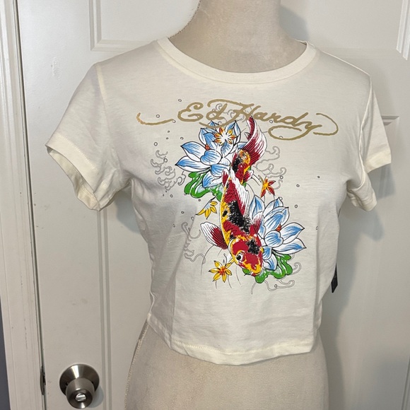 Ed Hardy | Tops | Ed Hardy Koi Fish Baby Tee | Poshmark